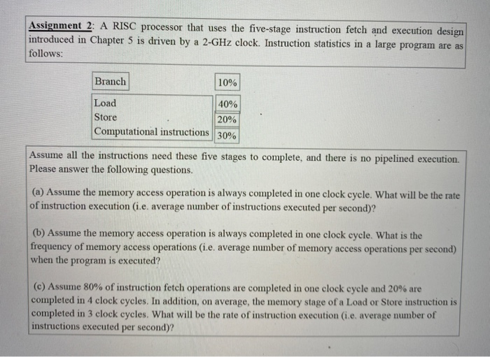 Solved Assignment 2: A RISC processor that uses the | Chegg.com