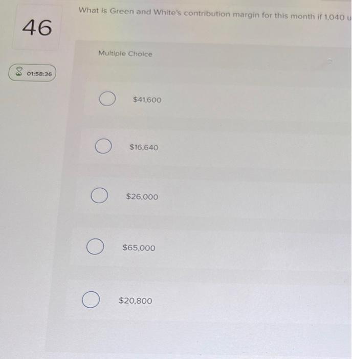 Solved Green and White Company reported the following | Chegg.com