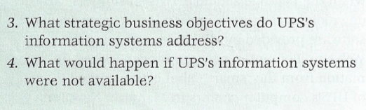 Solved What strategic business objectives do UPS's | Chegg.com