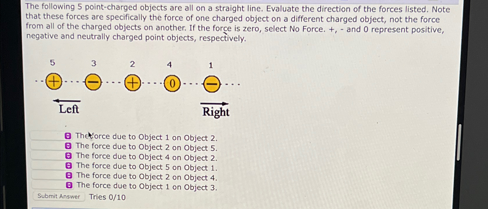 Solved The following 5 ﻿point-charged objects are all on a | Chegg.com