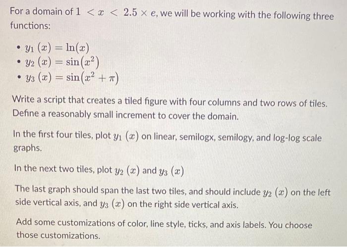Solved For a domain of 1 | Chegg.com