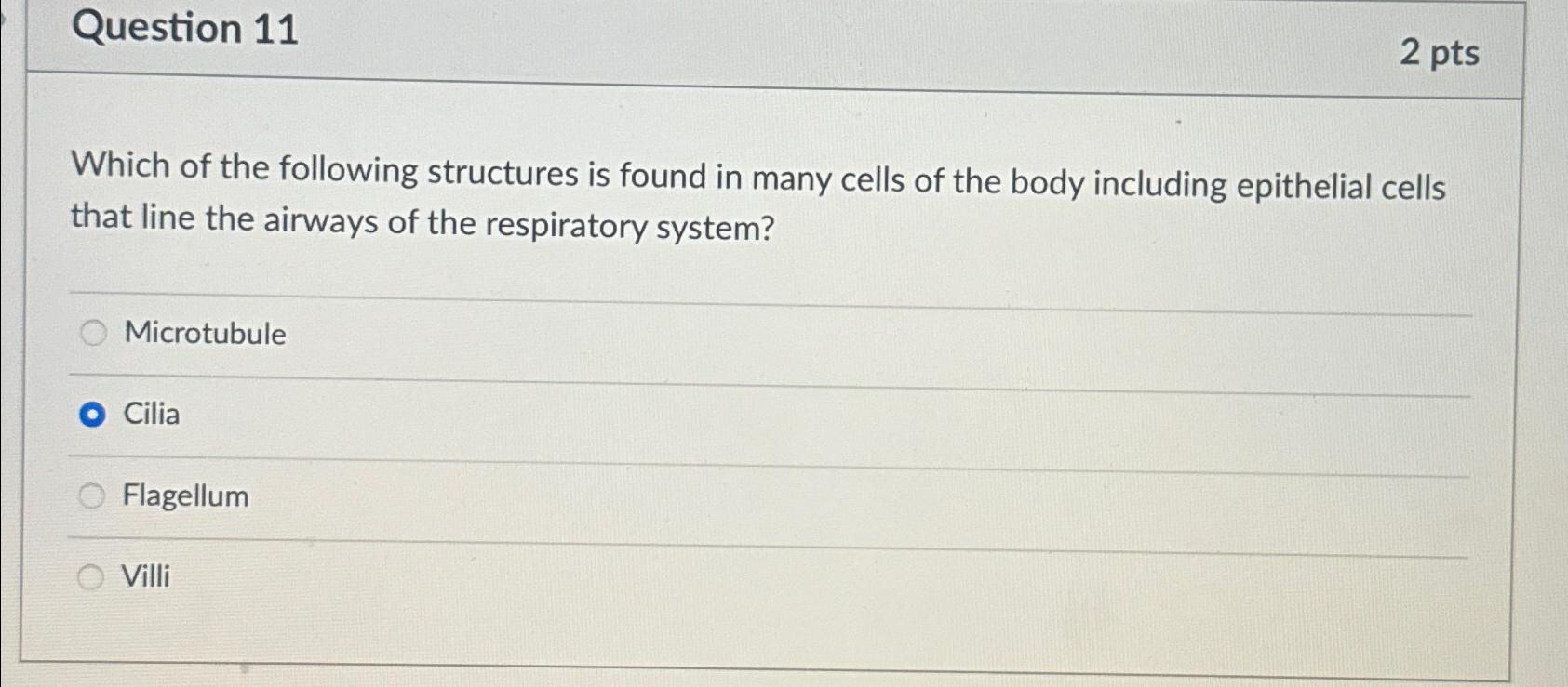 Solved Question 112 ﻿ptsWhich of the following structures is | Chegg.com