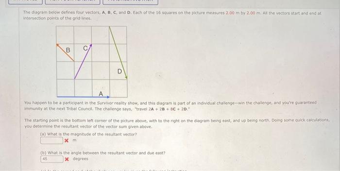 Solved The diagram below defines four vectors, A,B,C, and D. | Chegg.com