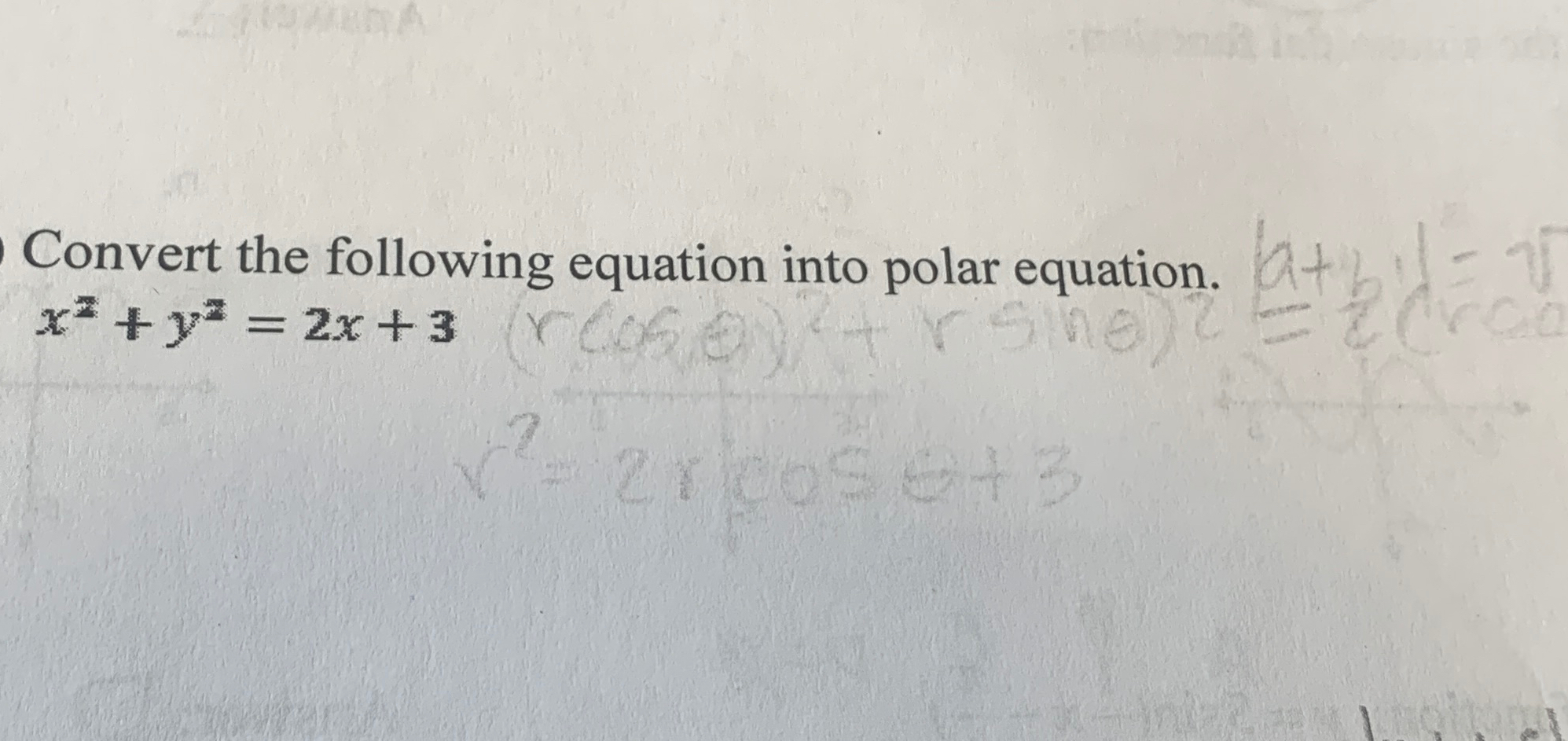 Solved Convert the following equation into polar | Chegg.com