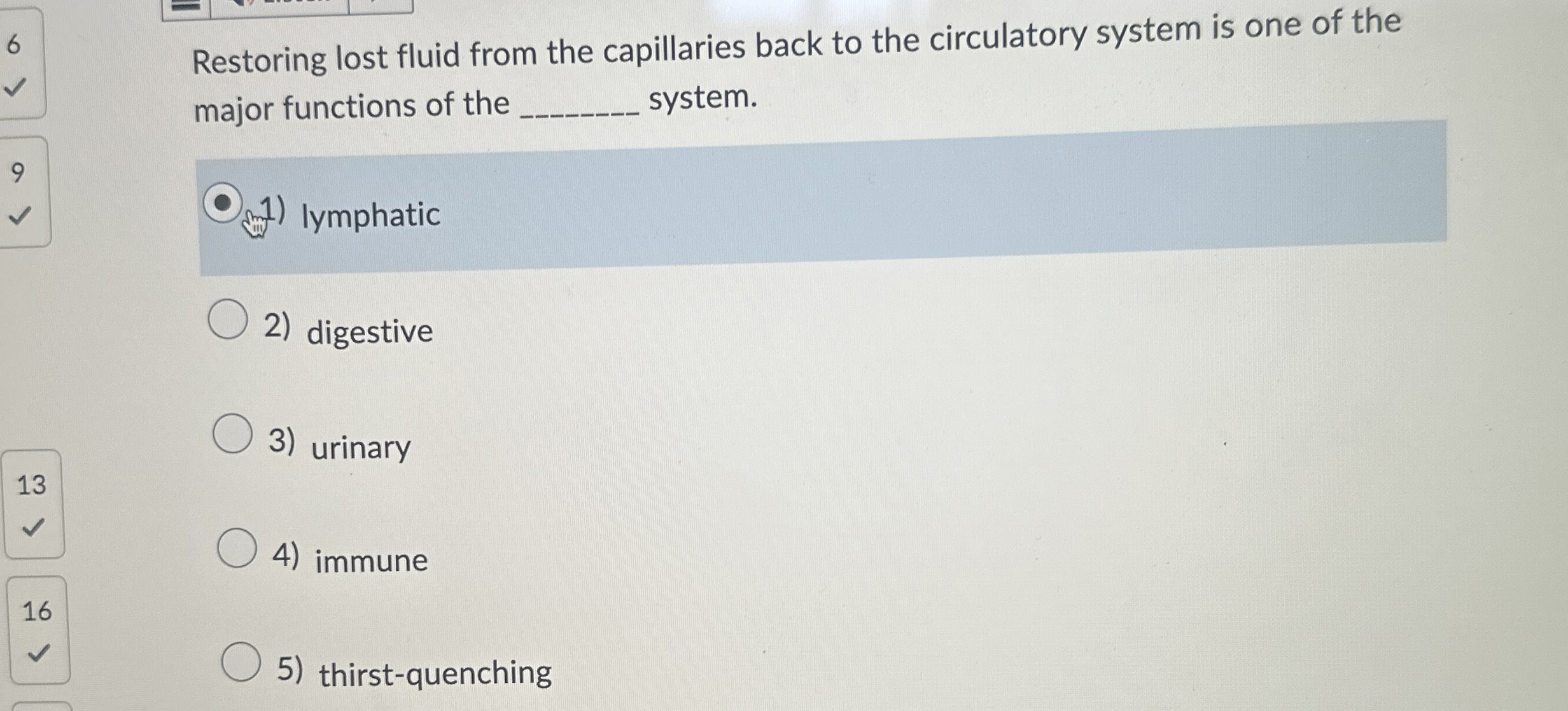 Solved Restoring lost fluid from the capillaries back to the | Chegg.com