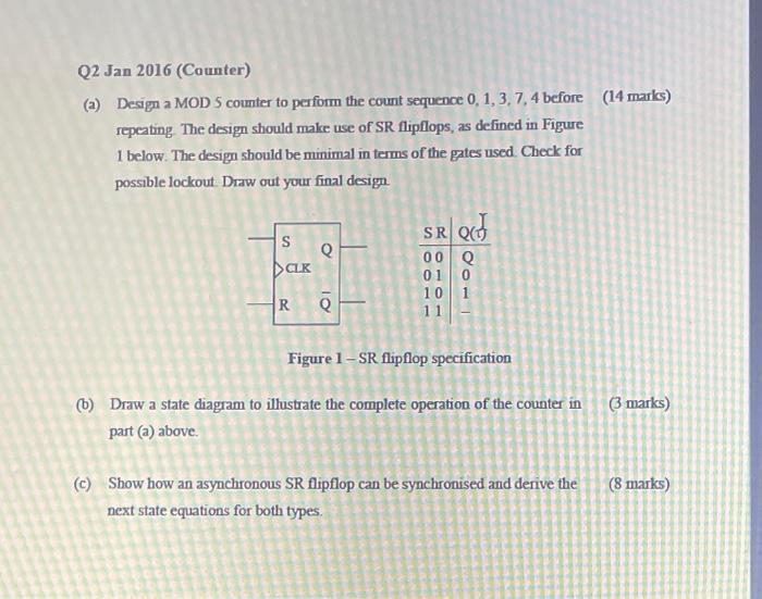 Solved (a) Decign a MOD 5 counter to perform the count | Chegg.com