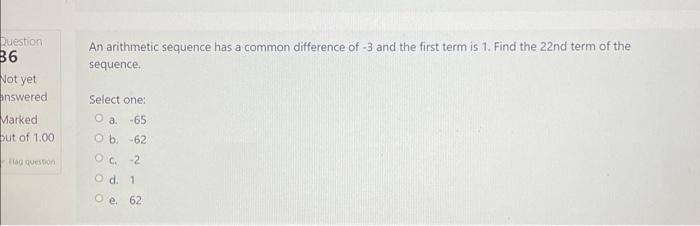 Solved B6 An arithmetic sequence has a common difference of | Chegg.com