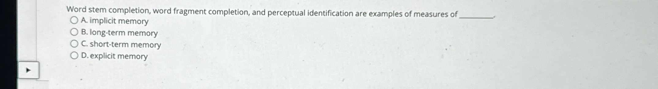 Solved Word stem completion, word fragment completion, and | Chegg.com