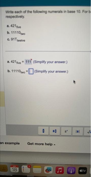 Solved Write each of the following numerals in base 10. For | Chegg.com