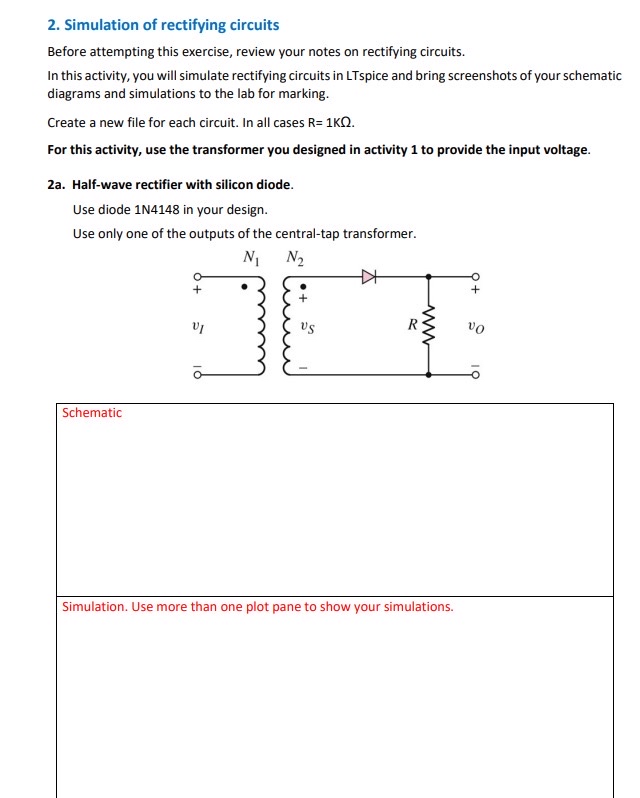 Solved Simulation of rectifying circuitsBefore attempting | Chegg.com