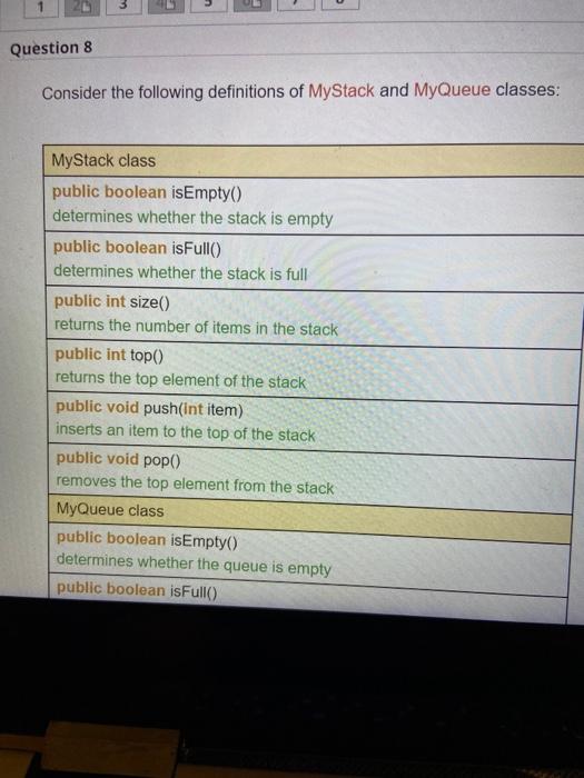 Solved Question 8 Consider the following definitions of | Chegg.com