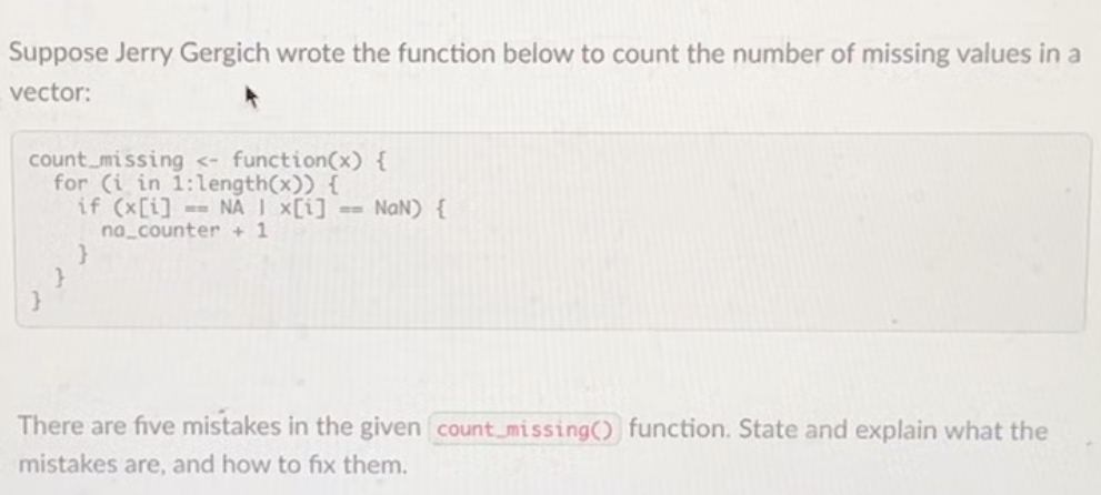 Solved Suppose Jerry Gergich wrote the function below to | Chegg.com Solved Suppose Jerry Gergich wrote the function below to | Chegg.com