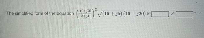 Solved The simplified form of the equation | Chegg.com