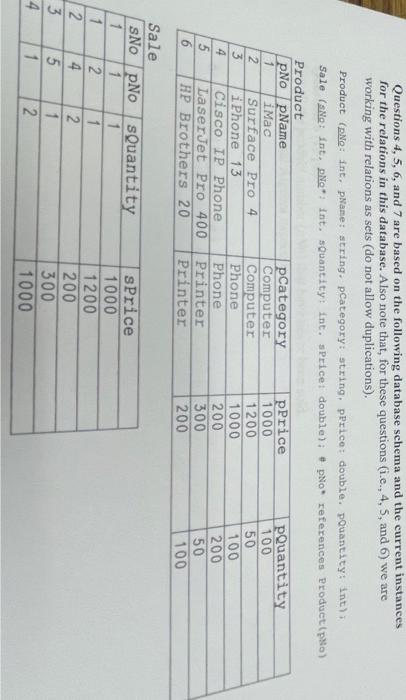 Solved Questions 4,5,6, and 7 are based on the following | Chegg.com