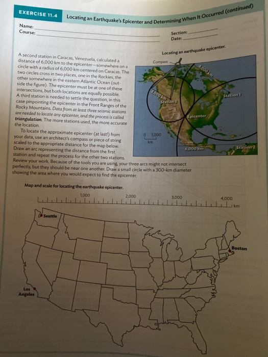 Solved Locating an Earthquake's Epicenter and Determining | Chegg.com