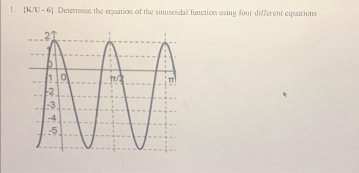 1 {k U 6 Determine The Equation Of The Sinusoidal