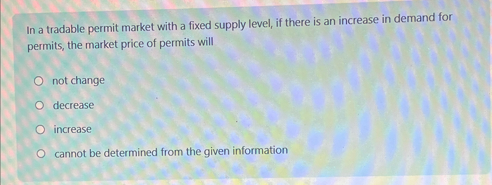 Solved In a tradable permit market with a fixed supply | Chegg.com