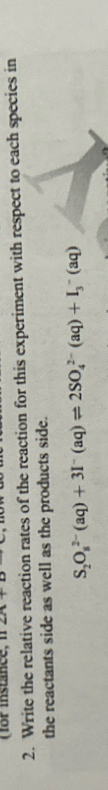 Solved Write the relative reaction rates of the reaction for | Chegg.com