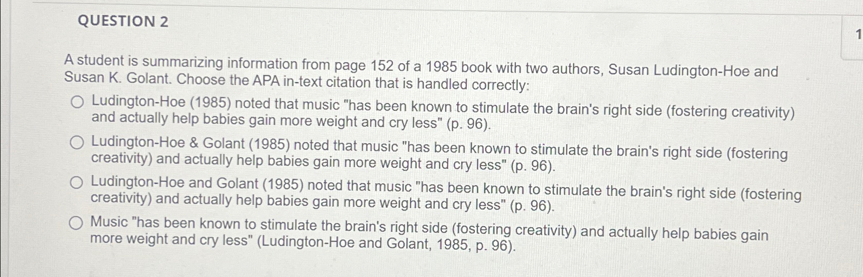 Solved QUESTION 2A student is summarizing information from | Chegg.com