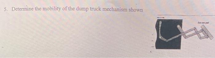 Solved 5. Determine the mobility of the dump truck mechanism | Chegg.com