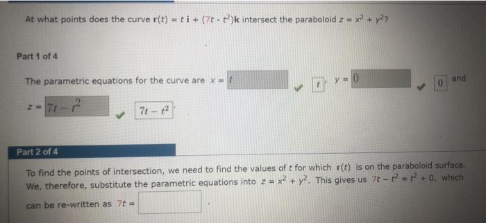 Solved At what points does the curve r(t) = ti + (7t-P)k | Chegg.com
