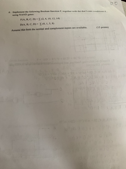 Solved 6 Implement the following Boolean function F. | Chegg.com