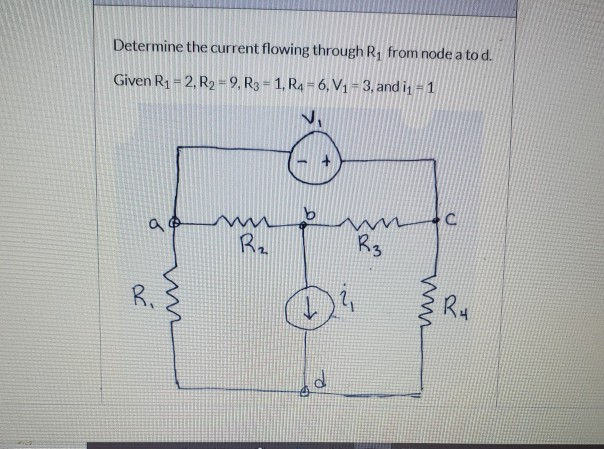 Solved Determine the current flowing through Ry from node a | Chegg.com