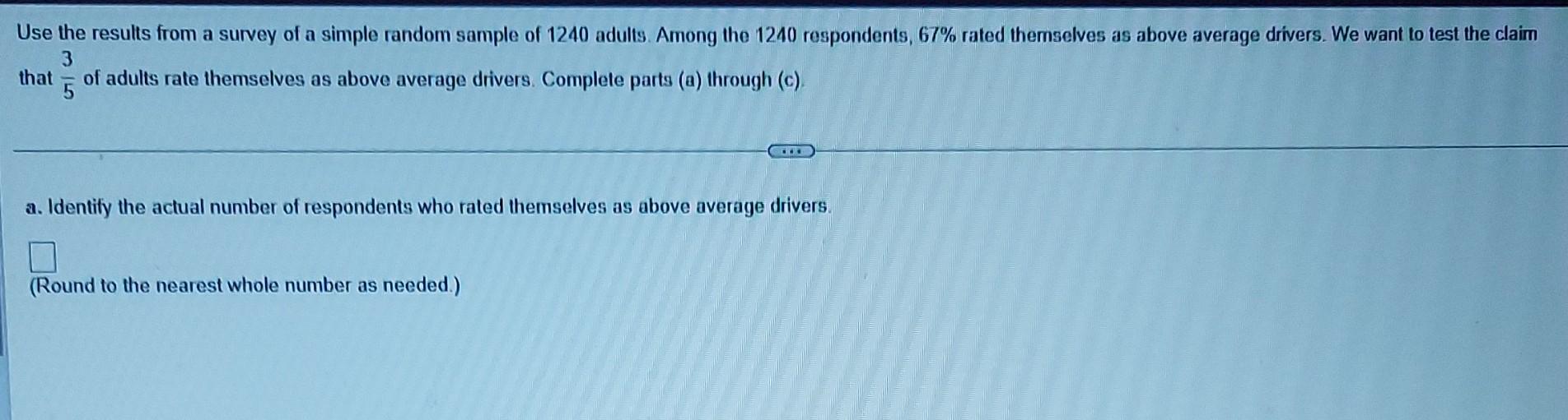 Solved Use the results from a survey of a simple random | Chegg.com
