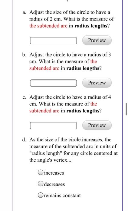 Solved The applet below shows an angle and a circle centered | Chegg.com