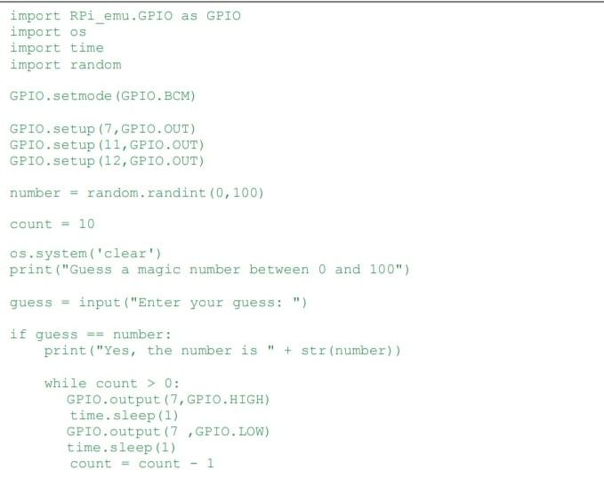 Solved import RPi emu. GPIO as GPIO import os import time | Chegg.com