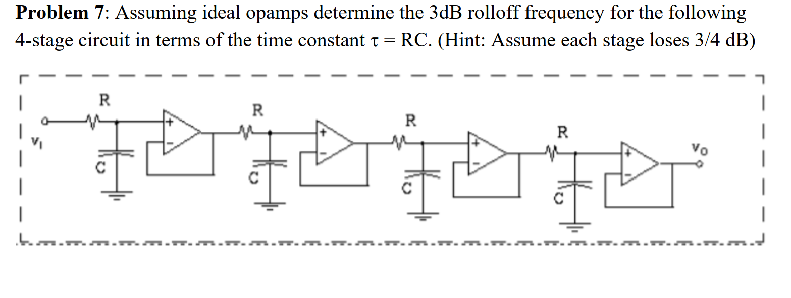 Solved Problem 7: Assuming ideal opamps determine the 3dB | Chegg.com