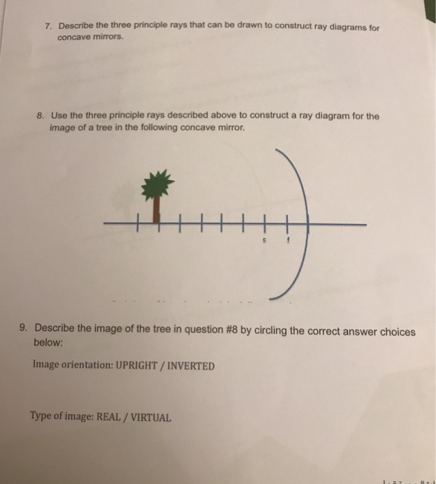 Solved 7. Describe the three principle rays that can be | Chegg.com
