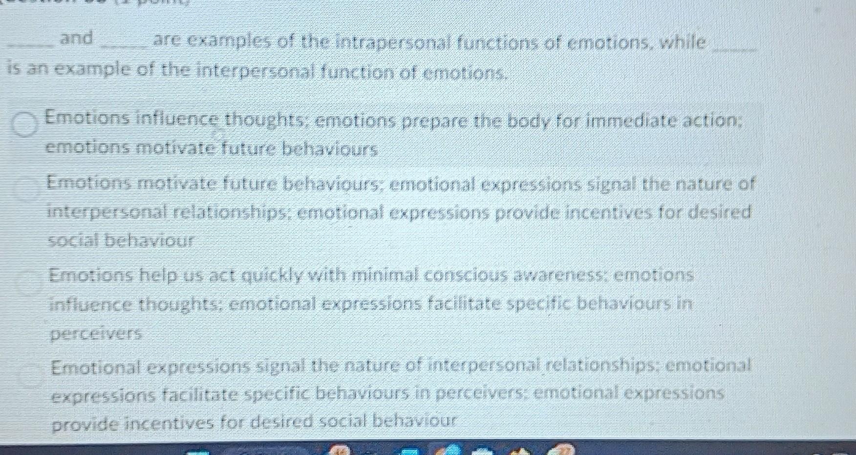 Solved and are examples of the intraparsonal tunctiont of | Chegg.com