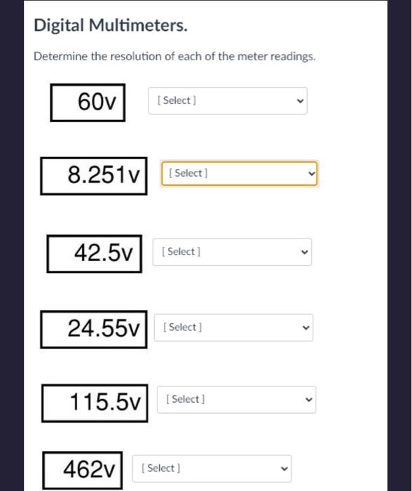 Solved Digital Multimeters. Determine the resolution of each | Chegg.com