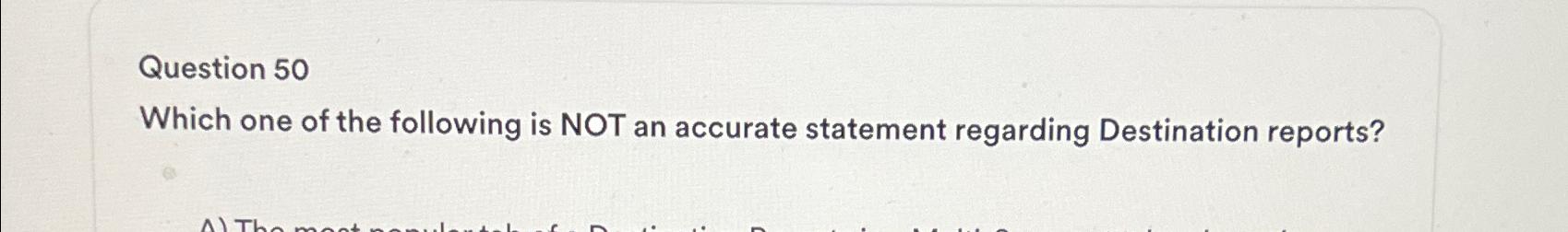 Solved Question 50Which one of the following is NOT an | Chegg.com