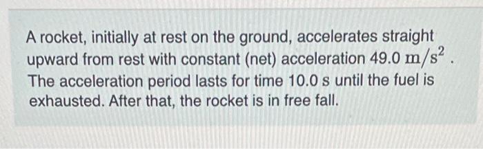 Solved A rocket, initially at rest on the ground, | Chegg.com