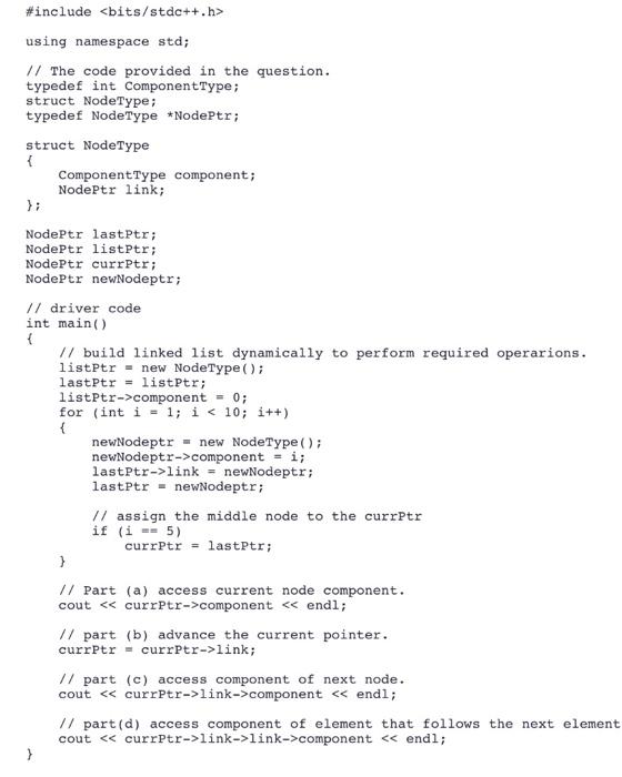 Solved code segment that creates a new node, assigns the | Chegg.com