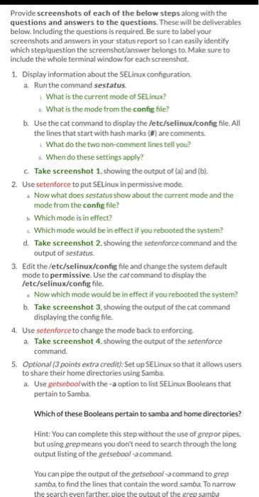 Solved Provide screenshots of each of the below steps along | Chegg.com
