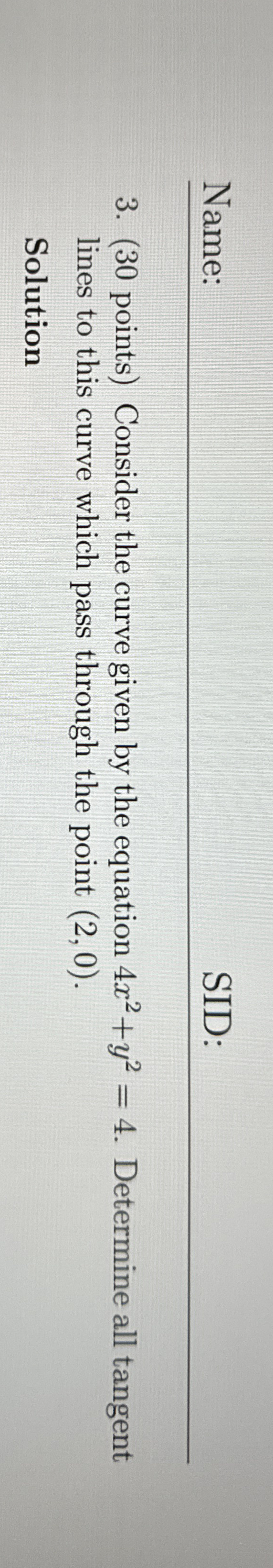 Solved Consider the curve given by the equation 4x2+y2=4. | Chegg.com
