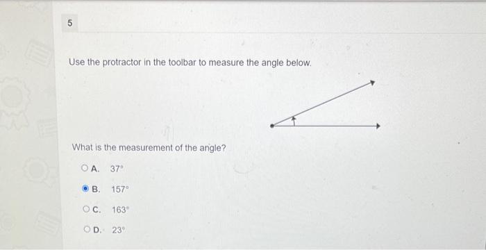 Solved Use the protractor in the toolbar to measure the | Chegg.com