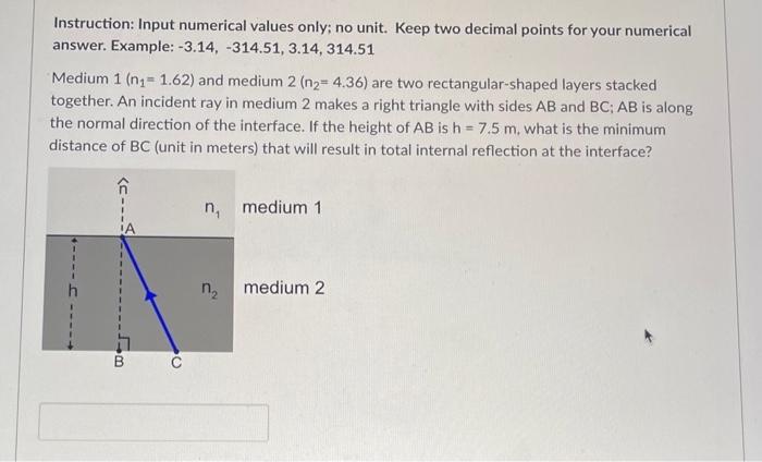 Solved Instruction: Input numerical values only; no unit. | Chegg.com