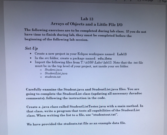 Solved I have attached the photo of Student.java and | Chegg.com