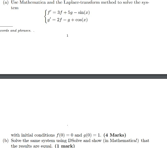 Solved (a) Use Mathematica and the Laplace-transform method | Chegg.com