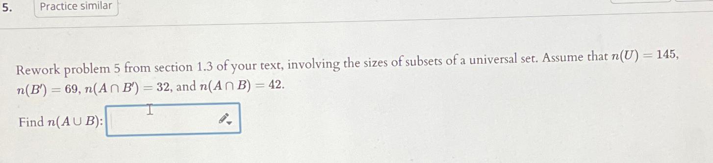 Solved Rework problem 5 ﻿from section 1.3 ﻿of your text, | Chegg.com