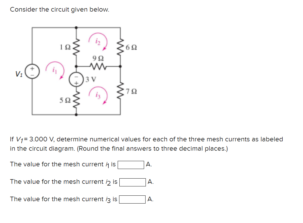 Solved Consider the circuit given below.If V1=3.000V, | Chegg.com