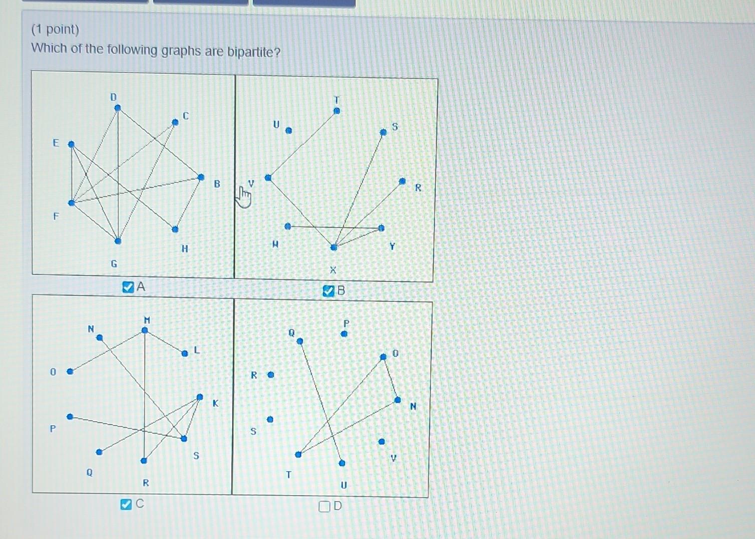 Solved (1 point) Which of the following graphs are | Chegg.com