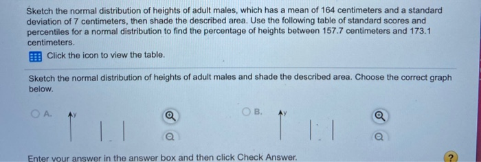 Solved Sketch the normal distribution of heights of adult | Chegg.com