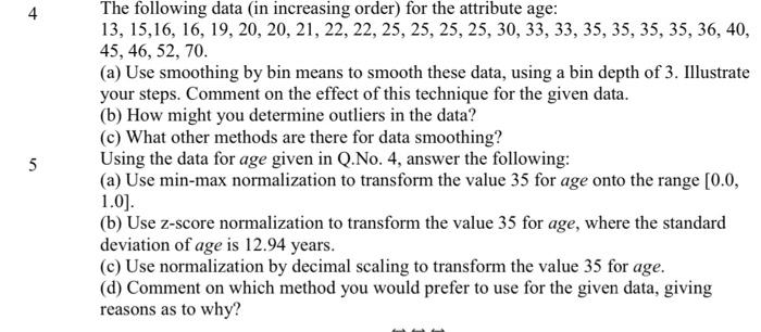 Solved The following data (in increasing order) for the | Chegg.com