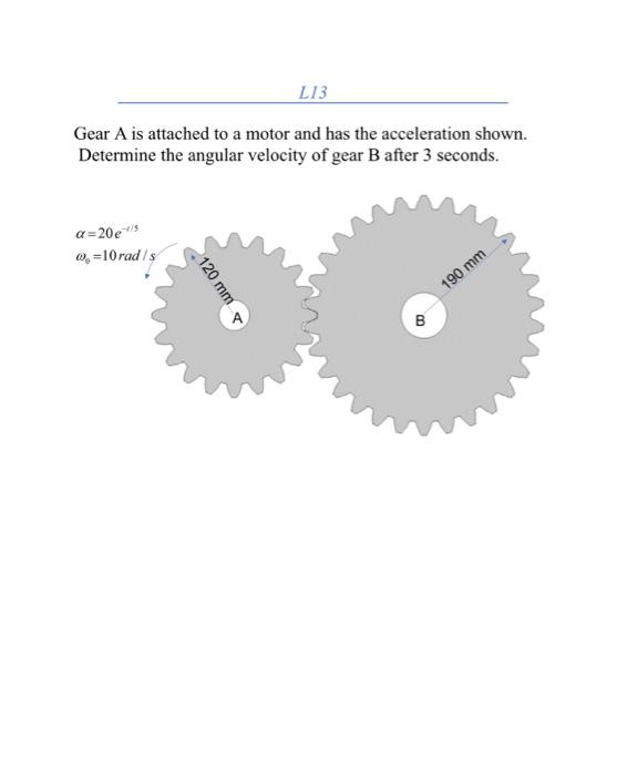 Solved L13 Gear A is attached to a motor and has the | Chegg.com