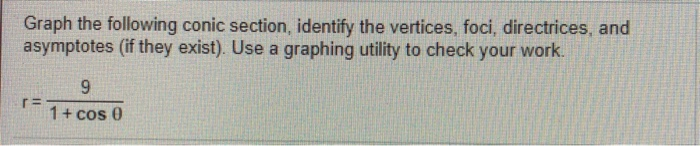 Solved Graph the following conic section, identify the | Chegg.com